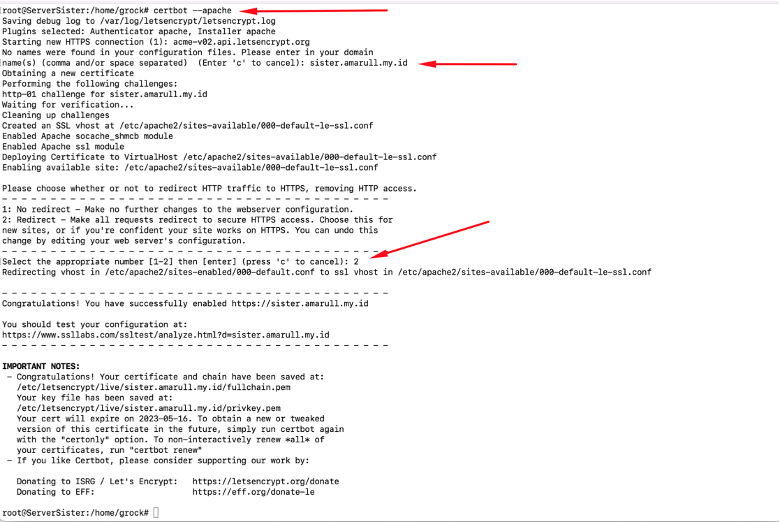Cara Install SSL Let's Encrypt di Sister Cloud VPS IDCloudHost