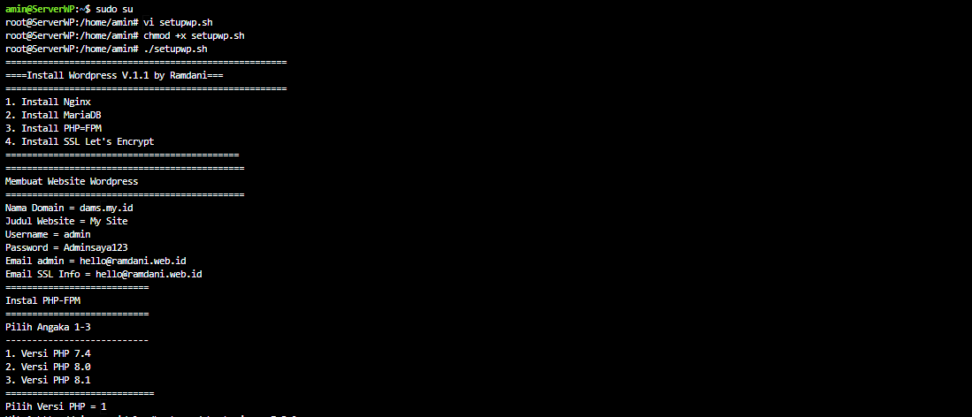 Install WordPress Otomatis Dengan Shell Script di VPS Ubuntu 22.04